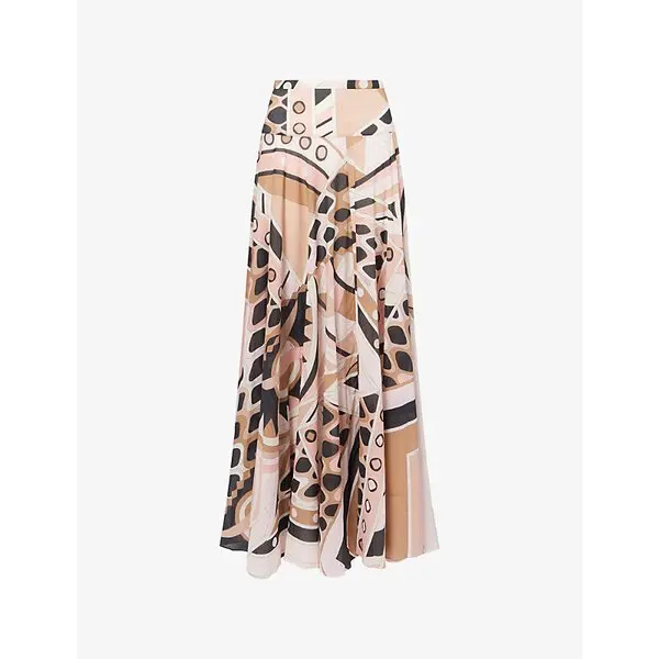 Emilio Pucci Vivara Printed Cotton Maxi Skirt - Nude