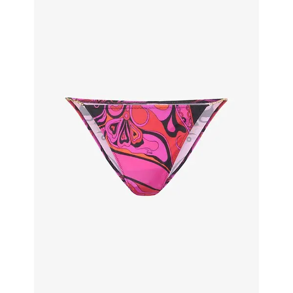 Emilio Pucci Orchidee Printed Bikini Bottom - Fuchsia Black