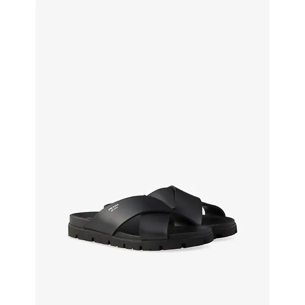 Prada Crisscross Rubber Sandals