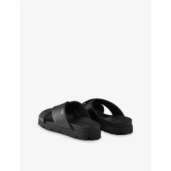 Prada Crisscross Rubber Sandals