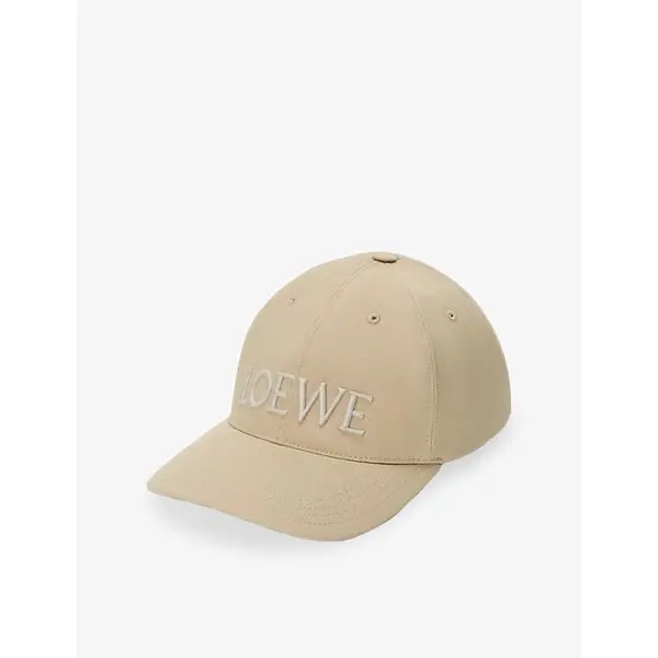 Loewe Logo-embroidered Cotton-canvas Cap - Beige