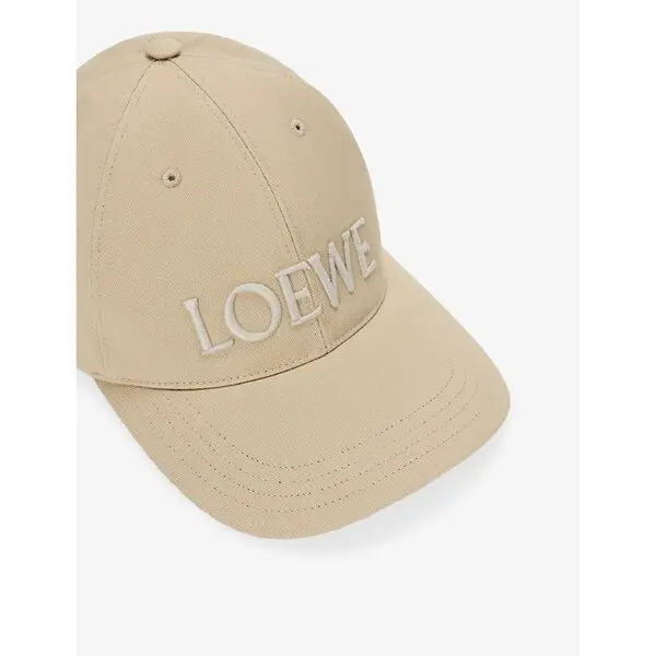 Loewe Logo-embroidered Cotton-canvas Cap - Beige