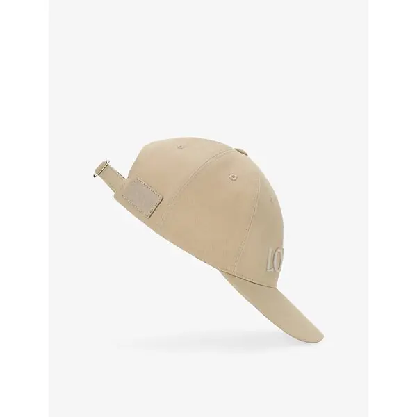 Loewe Logo-embroidered Cotton-canvas Cap - Beige