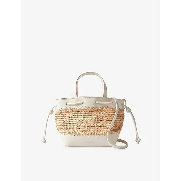 Claudie Pierlot Raffia And Leather Shoulder Bag - Ecru