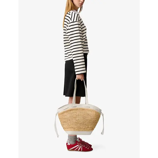 Claudie Pierlot Raffia And Leather Tote Bag