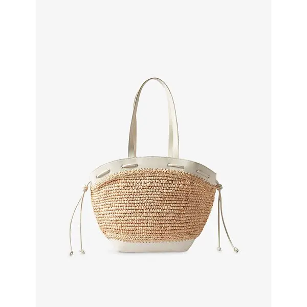 Claudie Pierlot Raffia And Leather Tote Bag