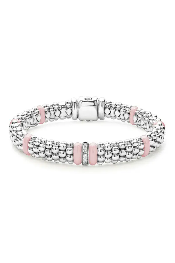 Lagos Caviar Single Station Diamond Bracelet, 9mm - Pink