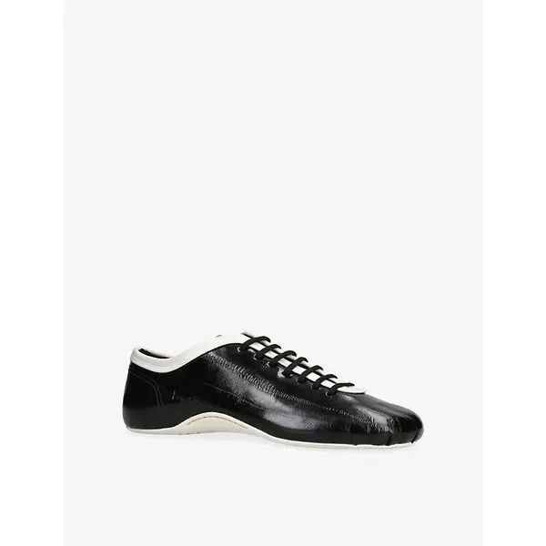 Dries Van Noten Flat Slim Leather Trainers - Black