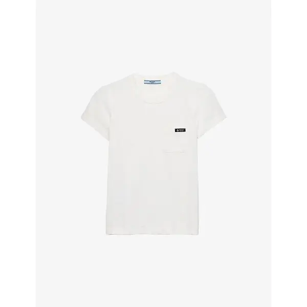 Prada Logo-embellished Cotton T-shirt - White