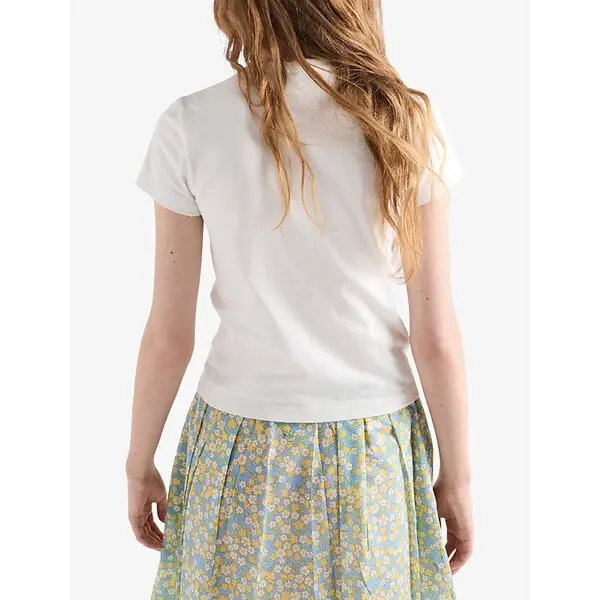 Prada Logo-embellished Cotton T-shirt - White