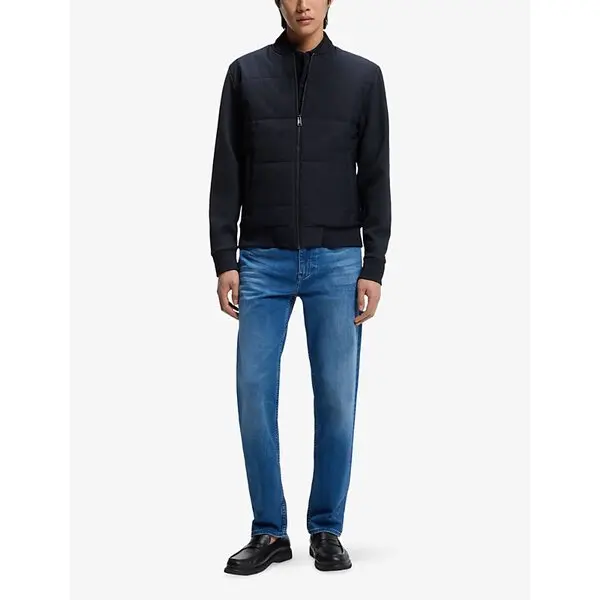 BOSS Padded Panel Zipped Cotton Sweatshirt