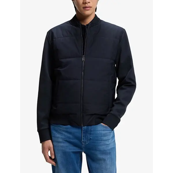 BOSS Padded Panel Zipped Cotton Sweatshirt