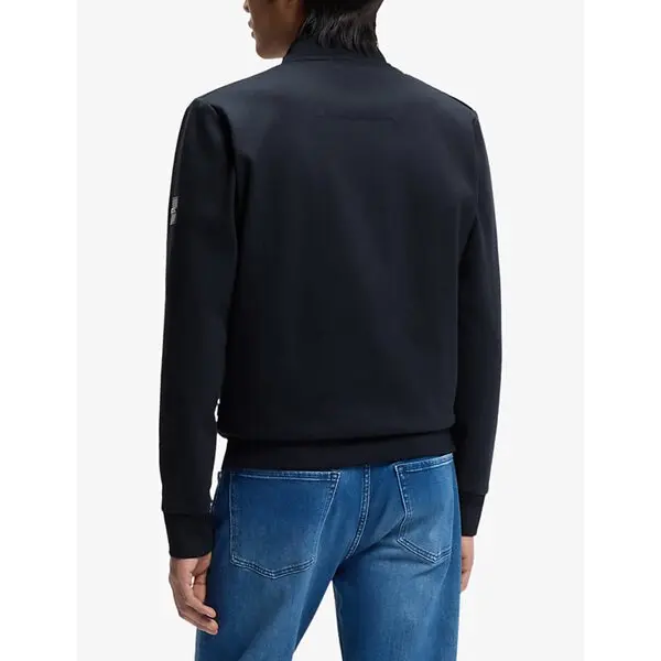 BOSS Padded Panel Zipped Cotton Sweatshirt
