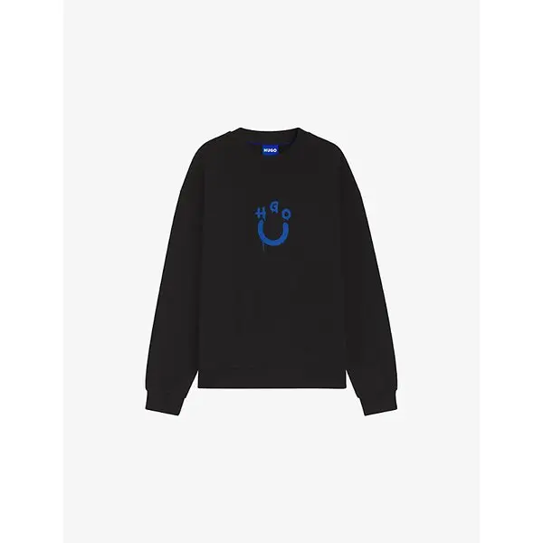 Hugo Brand-print Cotton-terry Sweatshirt