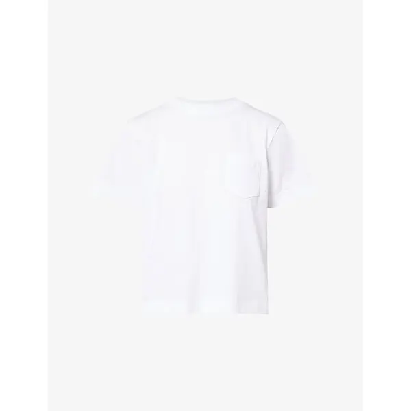 Sacai Patch-pocket Boxy Cotton T-shirt - White