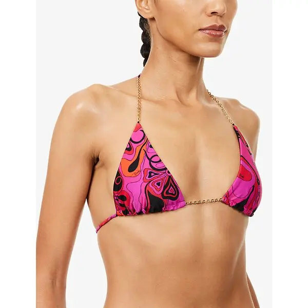 Emilio Pucci Graphic Print Triangle Bikini Top