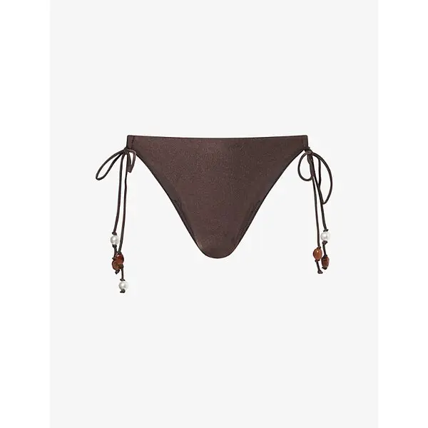 Seafolly Palermo Tie-side Bikini Bottom - Sepia