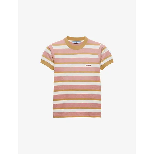 Prada Striped Jersey T-shirt - Orange