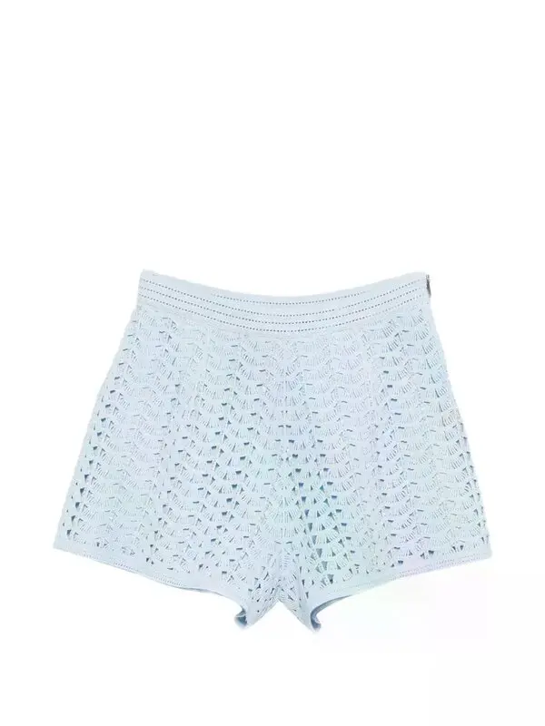 Sandro Crochet Zip Shorts - Blue