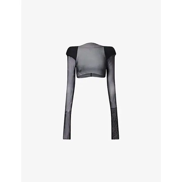 Rick Owens Helm Structured-shoulder Sheer Top - Black