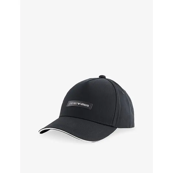 Emporio Armani Logo-patch Cotton Baseball Cap - Nero