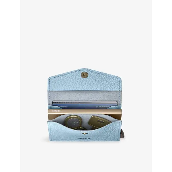 SECRID Envelope Pebble Leather Wallet - Ice Blue
