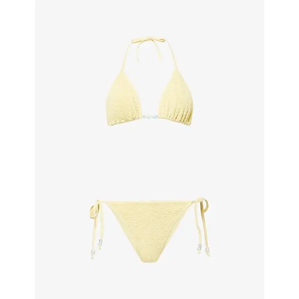 Hunza G Gina Bead-embellished Bikini Set - Butter