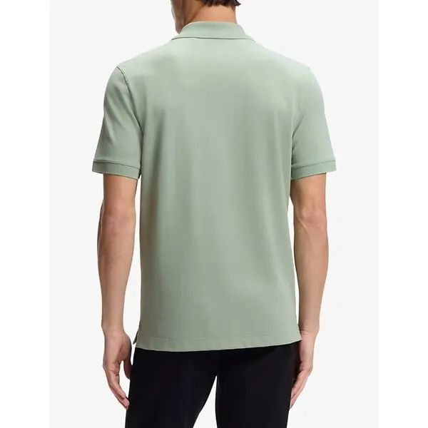 BOSS Pallas Logo-embroidered Cotton-piqué Polo Shirt - Open Green