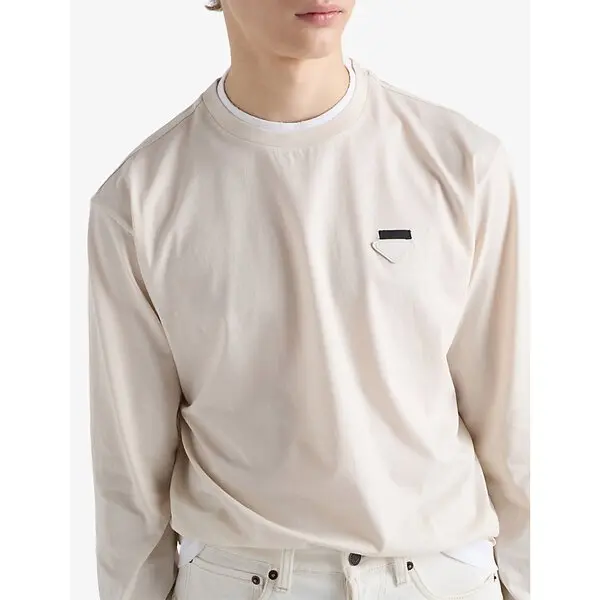 Prada Layered-effect Long-sleeved Cotton T-shirt