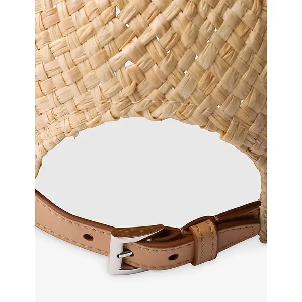 Prada Logo Raffia Baseball Cap - Neutral