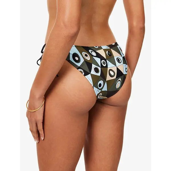 Emilio Pucci Occhi Printed Bikini Bottom - Khaki Blue