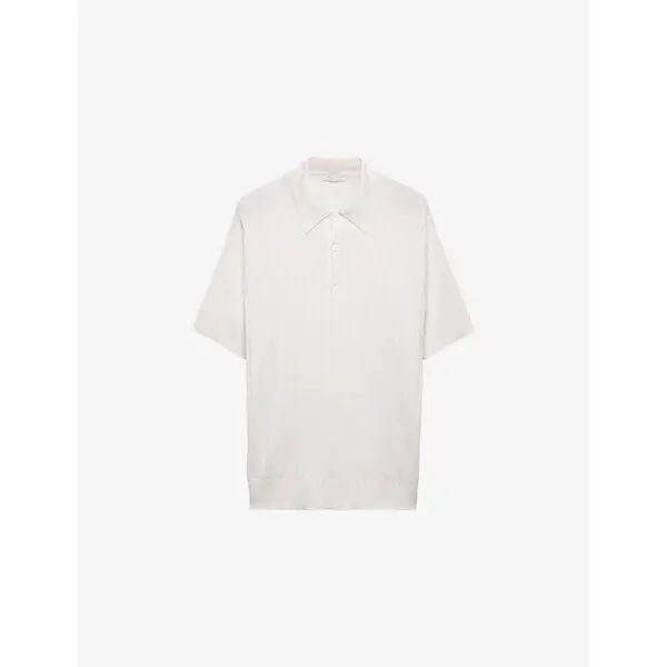 Prada Regular-fit Cashmere And Silk-blend Polo Shirt - White