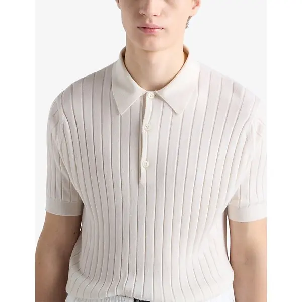 Prada Regular-fit Cashmere And Silk-blend Polo Shirt