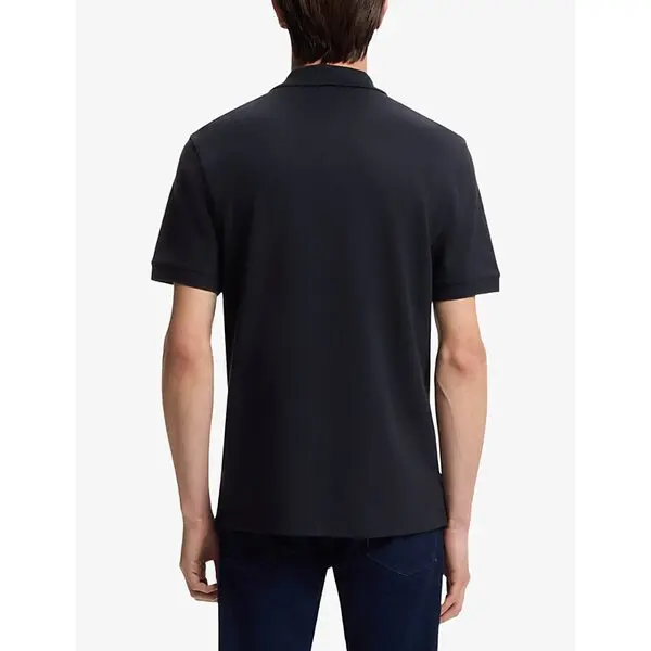 BOSS Pallas Logo-embroidered Cotton-piqué Polo Shirt - Dark Blue