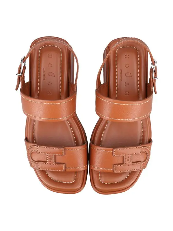 Hogan H703 Leather Platform Sandals