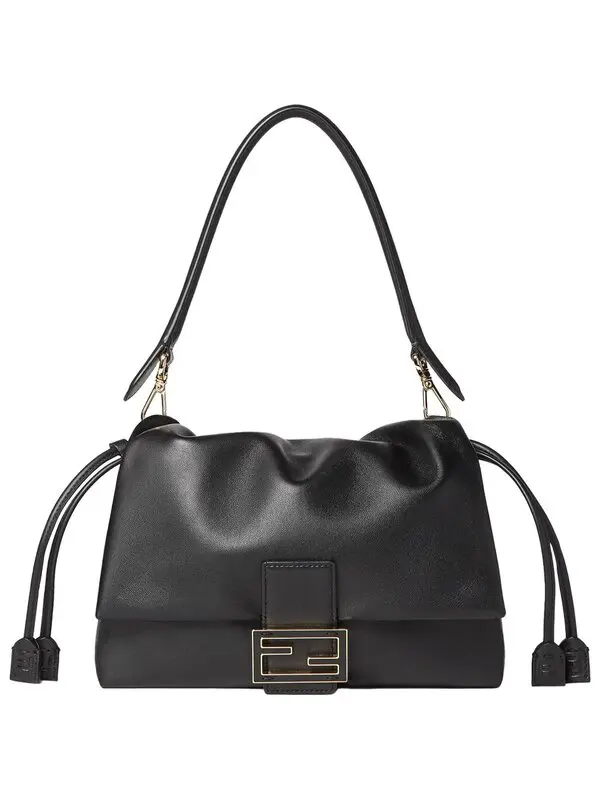 Fendi Mamma Baguette Medium Nappa Leather Bag - Black