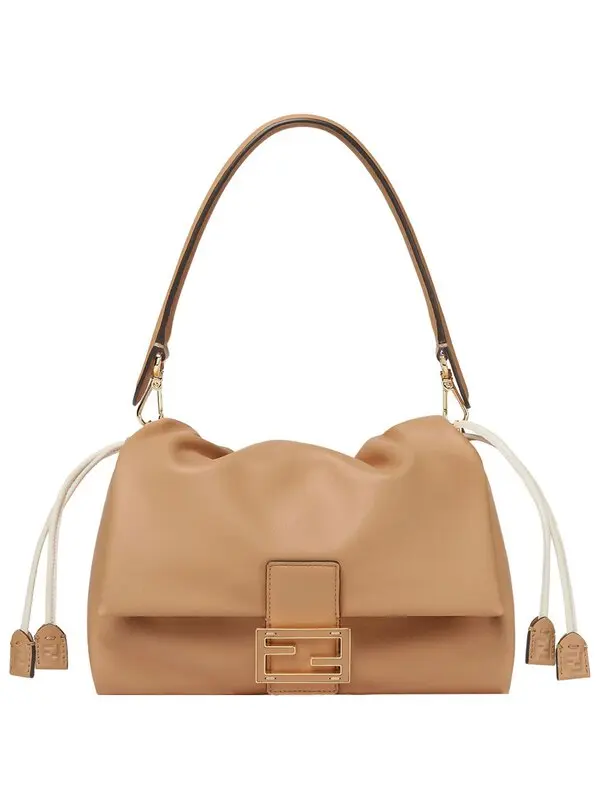 Fendi Mamma Baguette Medium Nappa Leather Bag - Nude & Neutrals