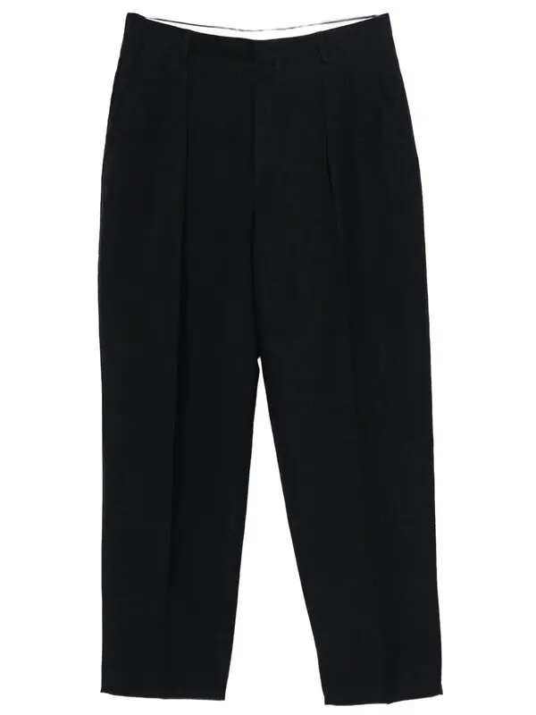 CELLAR DOOR Lucio Linen Blend Pleated Trousers - Blue