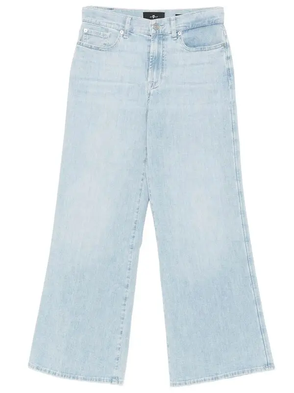 7 For All Mankind Lotta Ankle High-rise Wide-leg Jeans - Blue
