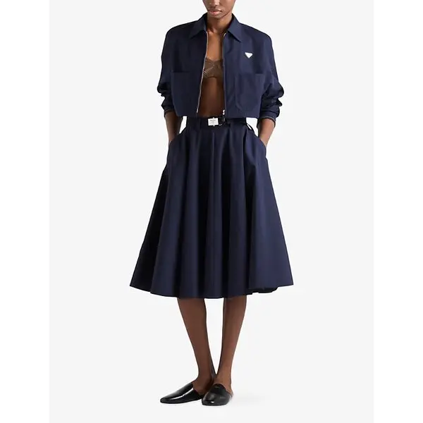 Prada Cropped Poplin Blouson Jacket