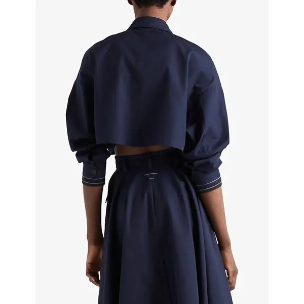 Prada Cropped Poplin Blouson Jacket