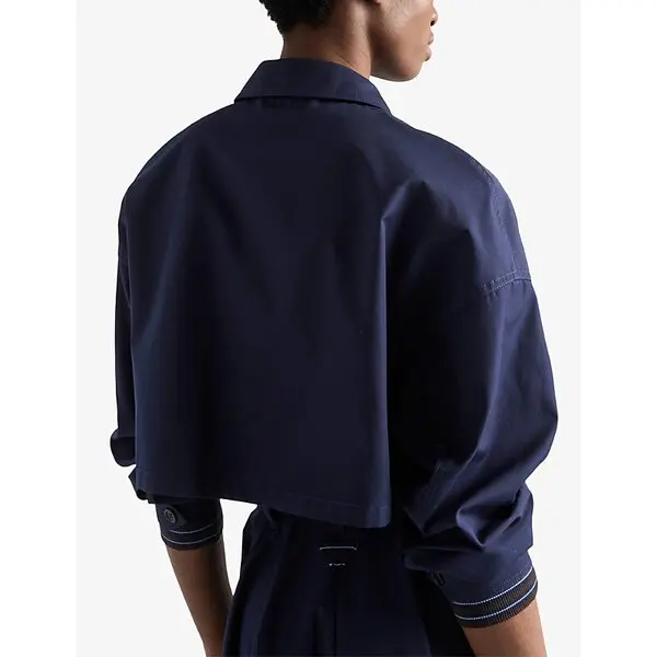 Prada Cropped Poplin Blouson Jacket