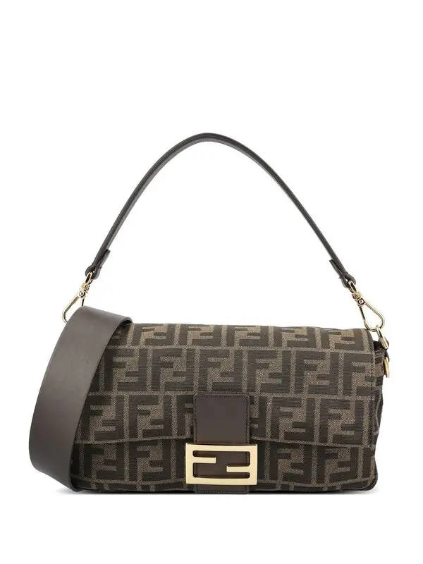 Fendi Baguette Medium Ff Jacquard Bag - Brown
