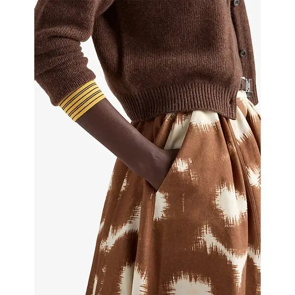 Prada Contrast-collar Cashmere Cardigan