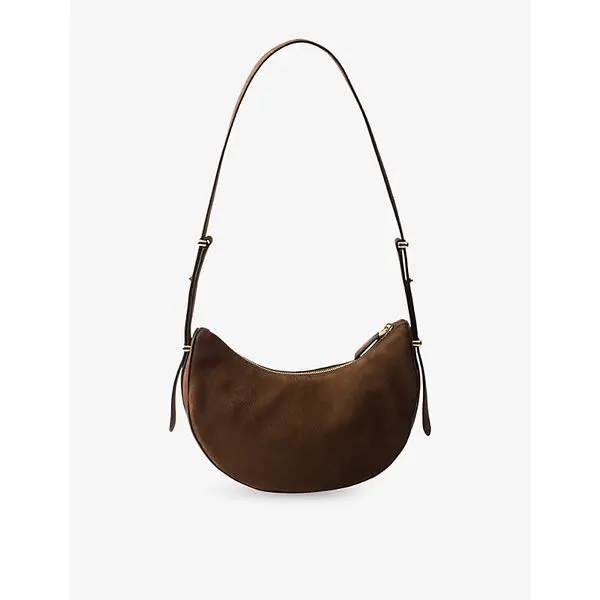 Prada Arqué Small Suede Shoulder Bag - Brown
