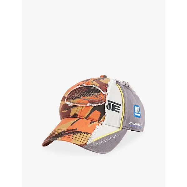 Martine Rose Cotton Baseball Cap - Orange Camo Grey