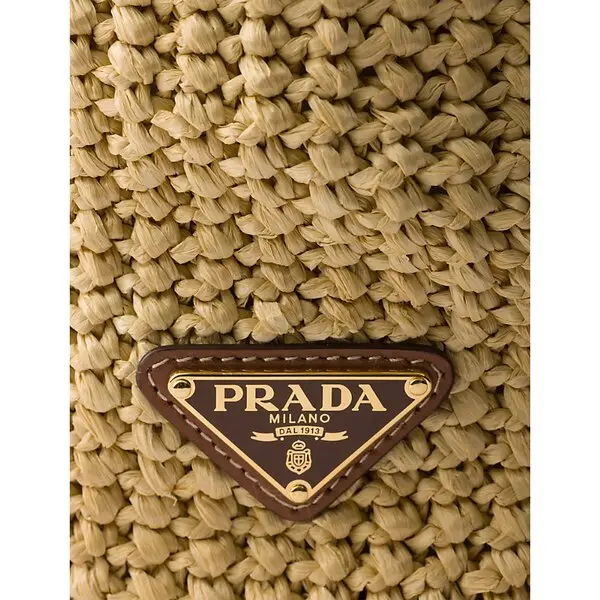 Prada Logo-embroidered Crochet Tote Bag - Neutral