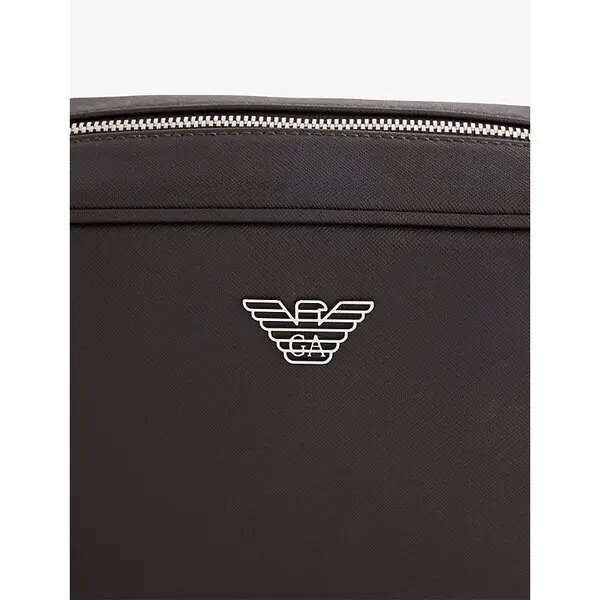 Emporio Armani Faux-leather Washbag - Ebony