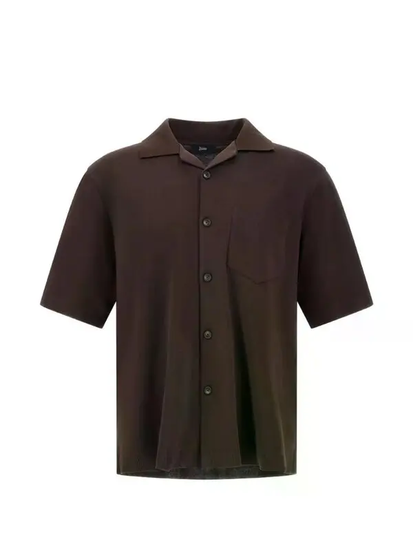 Herno Short-sleeve Chest-pocket Shirt - Brown