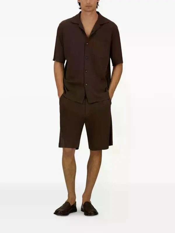 Herno Short-sleeve Chest-pocket Shirt - Brown